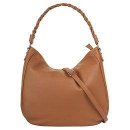 Samantha Look Damen Henkeltasche echt Leder, Made in Italy braun