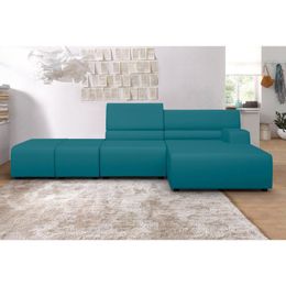 Egoitaliano Ecksofa &raquo;Babouche, Designsofa mit au&szlig;ergew&ouml;hnlichem Sitzkomfort zum Wohlf&uuml;hlen&laquo; blau Leder CAREZZA (echtes Rindsleder) ist ein Naturleder, dass die 