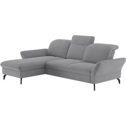 Sit & More sit&more Ecksofa &raquo;Leandro L-Form&laquo; Wahlweise mit Bett-, Kopfteil - und Armlehnfunktion, sowie Bettkasten grau 100% Polyester