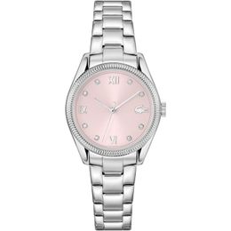 Lacoste Damen Quarzuhr &raquo;Lacoste PARISIENNE&laquo; Armbanduhr, Damenuhr, Edelstahlarmband, analog, Glassteine silber