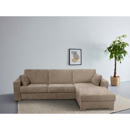Home Affaire &raquo;Roma "M" Matratzenh&ouml;he 14 cm, Dauerschlaffunktion, mit Unterfederung,&laquo; Liegema&szlig;e ca 143x198 cm, L-Form braun 100% Polyester