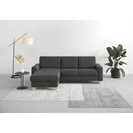 Home Affaire Ecksofa &raquo;Summer L-Form&laquo; mit Recamiere, mit oder ohne Bettfunktion und Bettkasten, Cord-Bezug grau 95% Polyester, 5% Polyamid