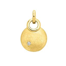 OROLINO Damen Kettenanh&auml;nger &raquo;Gold 585 mattiert mit Brillant 0,02ct.&laquo; gelb