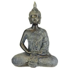 I.GE.A. Dekofigur &raquo;Buddha Figur sitzend meditierend Statue Figuren Skulptur&laquo; Garten-Figur Wohnaccessoire braun Polyresin