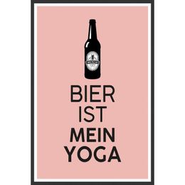 queence Metallbild &raquo;Bier Yoga&laquo; Getr&auml;nke Schriftzug Spr&uuml;che Spr&uuml;che & Texte 1 Stk. tlg. Stahlschild, Blechschild, Spr&uuml;che, Texte, witzig, Bier schwarz 