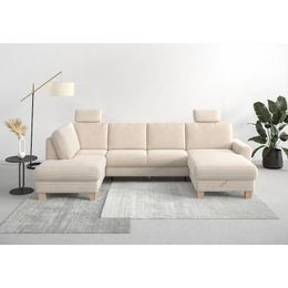 Home Affaire Wohnlandschaft &raquo;Summer U-Form&laquo; mit oder ohne Bettfunktion und Bettkasten, Cord-Bezug beige 100% Polyester