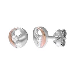 Vivance Damen Paar Ohrstecker &raquo;925 Silber zweifarbig rose Zirkonia&laquo; rot