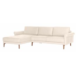 Creation BY ROLF BENZ Ecksofa &raquo;CR.450, Designecksofa, L-Form&laquo; Armlehne Schnecke modern Landhaus, Breite 262 cm, Fu&szlig; Nussbaum wei&szlig; NaturLEDER OSKAR (