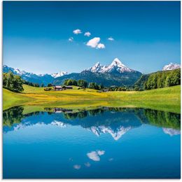 Artland Glasbild &raquo;Landschaft in den Alpen&laquo; Berge 1 Stk. tlg. in verschiedenen Gr&ouml;&szlig;en blau