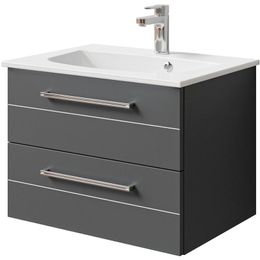 Waschtisch &raquo;Serie 6025 Mineralmarmor-Waschtisch mit Unterschrank, 67 cm breit&laquo; 2 Stk. tlg. Waschplatz mit 2 Schubladen, h&auml;ngend, verschiedene 