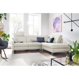 3C Candy Ecksofa &raquo;Mainau modern und elegant, mit gutem Sitzkomfort, L-Form&laquo; wahlweise mit elektrischer Relaxfunktion, Federkern wei&szlig; Struktur ( 100% 