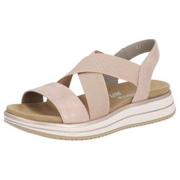 Remonte Damen Riemchensandale , Sommerschuh, Sandalette, Keilabsatz, mit praktischem Gummizug rosa 39