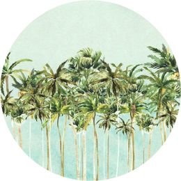 Komar Fototapete &raquo;Vlies selbstklebend - Coconut Trees - Gr&ouml;&szlig;e 125 x 125 cm&laquo; bedruckt glatt Wohnzimmer, Schlafzimmer gr&uuml;n Vlies