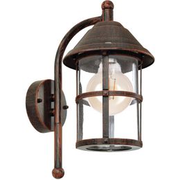 Eglo Wandleuchte &raquo;San Telmo Wandlampe, Au&szlig;enbeleuchtung, Vintage, E27, IP23, Lampe&laquo; E27 1 Stk. Wand-/Deckenleuchte - L18 x H35 x AL24 cm - antik-braun
