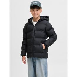 Jack & Jones Jack & Jones Junior Herren Steppjacke &raquo;JJELEMENTS PU PUFFER JNR&laquo; mit Kapuze schwarz 128