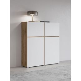 OTTO home Highboard &raquo;Cross, moderne grifflose Hochkommode mit 4 T&uuml;ren,T&uuml;rkommode&laquo; Hochschrank, H&ouml;he 139 cm mit viel Stauraum, Einlegeb&ouml;den verstellbar