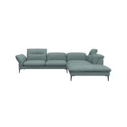 FLEXLUX Ecksofa &raquo;Salino, Funktionssofa mit Ottomane, Relaxsofa, Ecksofa&laquo; Sofa mit Arm- und Kopfteil-Verstellungen, Kaltschaum & Stahl-Wellen blau 62% 