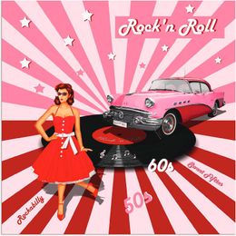 Artland &raquo;Rock'n Roll die 50er Jahre&laquo; Auto 1 Stk. tlg. als Alubild, Leinwandbild in verschied. Gr&ouml;&szlig;en pink