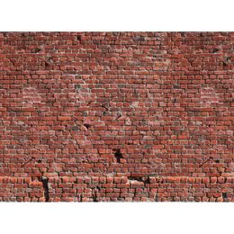 Livingwalls living walls Fototapete &raquo;Designwalls Brick Red&laquo; glatt Vlies, Wand, Schr&auml;ge, Decke rot Vlies