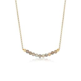 Elli Damen Collierkettchen &raquo;Labradorit Grau 925 Sterling Silber vergoldet&laquo; gold