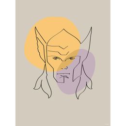 Komar Bild &raquo;Soulful Sanctuary Thor Head&laquo; Natur 1 Stk. tlg. Wandbild zur Dekoration im Kinderzimmer - ohne Rahmen bunt Holz, Papier