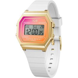 Ice Watch Ice-Watch Damen ice-watch Chronograph &raquo;ICE digit retro sunset - Small&laquo; Quarzuhr, Armbanduhr, Damenuhr, digital, Silikonarmband, Stoppfunktion wei&szlig;
