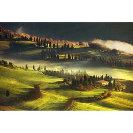 papermoon Fototapete &raquo;LANDSCHAFT-HERBST NATUR B&Auml;UME WALD BERGE GEBIRGE ALPEN&laquo; bunt Vlies