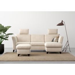 Home Affaire Ecksofa &raquo;Trelleborg L-Form&laquo; wahlweise mit Bettfunktion und Bettkasten, inkl. Federkern-Polsterung beige 100% Polyester