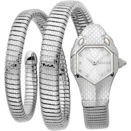 JUST cavalli time Damen Quarzuhr &raquo;Serpente doppio&laquo; Damenuhr, Armbanduhr, Edelstahlarmband silber