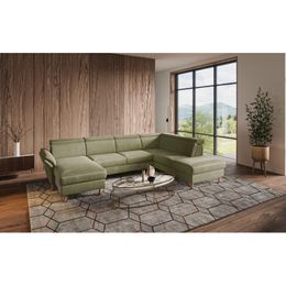 Home Affaire Wohnlandschaft &raquo;Calypso U-Form&laquo; wahlweise mit motorischer Relaxfunktion gr&uuml;n 100%Polyester