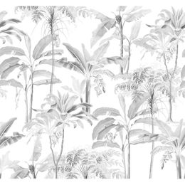 Art for the home Fototapete &raquo;Milou&laquo; botanisch glatt Grau - 300x280cm grau Vlies
