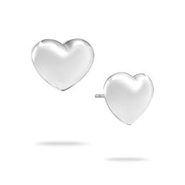 Echtzeit Damen Paar Ohrstecker &raquo;Schmuck Geschenk Edelstahl Ohrringe Puffy Heart Herz&laquo; silber