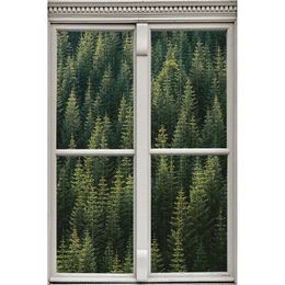 queence Wandsticker &raquo;B&auml;ume&laquo; Wandsticker, Wandbild, selbstklebend, 3D, Fenster gr&uuml;n