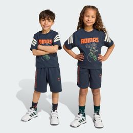 adidas Sportswear Trainingsanzug 'Disney Mickey Mouse' Jungen Gr&ouml;&szlig;e 128 navy / hellgr&uuml;n / orange / offwhite