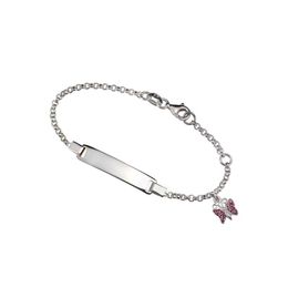 Firetti Jungen Armband &raquo;Schmuck Geschenk Silber 925 Armkette ID-Platte Schmetterling Glitzer&laquo; mit Kristallstein bunt