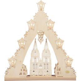 SAICO Original LED Lichterbogen &raquo;3D-Lichterspitze, K&ouml;lner Dom&laquo; Premium LED-Beleuchtung, warmwei&szlig;, BxHxT: 31,5x41,5x4,5 cm Holz teilmassiv