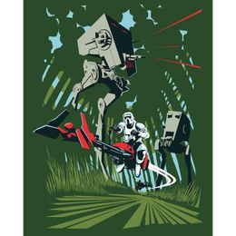 Komar Bild &raquo;Star Wars Classic Vector Endor&laquo; Star Wars 1 Stk. tlg. Wandbild zur Dekoration im Kinderzimmer - ohne Rahmen bunt Holz, Papier