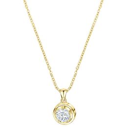 Firetti Damen Kette mit Anh&auml;nger &raquo;Schmuck Geschenk Silber 925 Halsschmuck Halskette Ankerkette Solit&auml;r&laquo; mit Zirkonia (synth.) gold