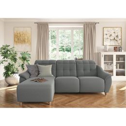Home Affaire Ecksofa &raquo;Boston L-Form&laquo; Kopfteilverstellung an jeder Sitzfl&auml;che, wahlweise Relaxfunktion grau Struktur (100% Polyester);Luxus-Microfaser 
