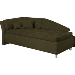 Alina Schlafsofa &raquo;Lindsay&laquo; Bettkasten, Zierkissen-Set aus: 2 Stk. 40x40cm, 1 Stk. 30x30cm gr&uuml;n Struktur TMD (100% Polyester)