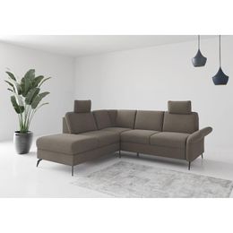 Home Affaire Ecksofa &raquo;Rochelle&laquo; wahlweise mit Bettfunktion, Bettkasten und Armteilverstellung braun 100% Polyester