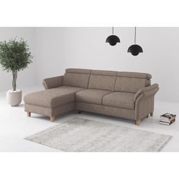 Home Affaire Ecksofa &raquo;Glendale, L-Form&laquo; inkl. Kopfteilverstellung, wahlweise mit Vorziehsitz und Bettkasten 100% Polyester