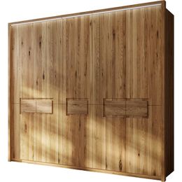 Home Affaire Kleiderschrank &raquo;Ambroise, aus Wildeiche, inkl. Passepartout&laquo; Massivholz-Kleiderschrank, im 50 cm Raster planbar braun Massivholz