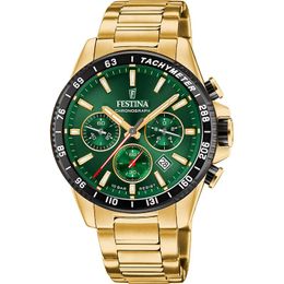 Festina Herren Chronograph &raquo;Timeless Chronograph&laquo; Armbanduhr, Quarzuhr, Herrenuhr, Stoppfunktion, Edelstahlarmband gold