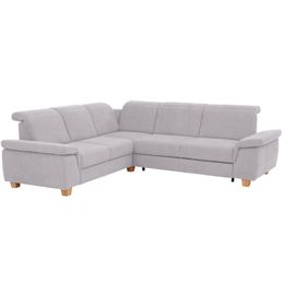 Home Affaire Ecksofa &raquo;Dalia L-Form&laquo; mit Federkernpolsterung, wahlweise mit Bettfunktion, Bettkasten silber Luxus-Microfaser Florence (100% Polyester);