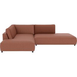 Musterring Ecksofa &raquo;Lucia&laquo; mit gro&szlig;em Longchair, verschiedene Farben, B304 x T224 cm braun 100% Polyester