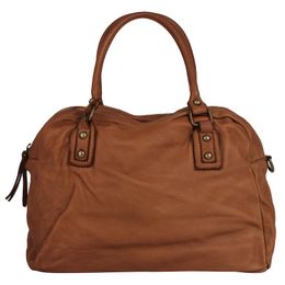 Samantha Look Damen Shopper echt Leder, Made in Italy braun