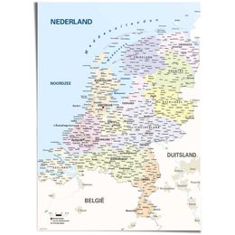 Reinders Poster &raquo;Schulkarte Niederlande&laquo; blau Papier