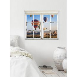 queence Wandsticker &raquo;Hei&szlig;luftballons&laquo; Wandsticker, Wandbild, selbstklebend, 3D, Fenster bunt