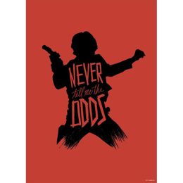 Komar Bild &raquo;Star Wars Silhouette Quotes Han Solo&laquo; Disney 1 Stk. tlg. Wandbild zur Dekoration im Kinderzimmer - ohne Rahmen bunt Holz, Papier
